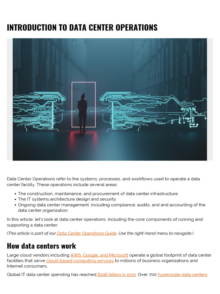 Introduction To Data Center Operations Pdf