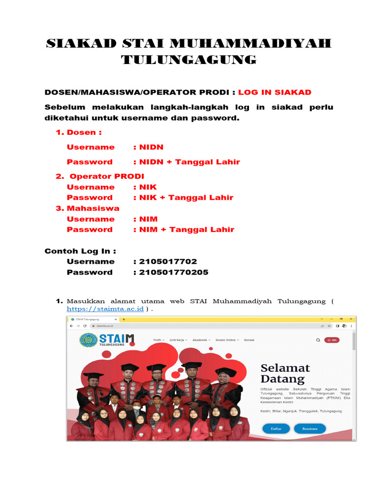 TUTORIAL-LOG-IN-SIAKAD | PDF