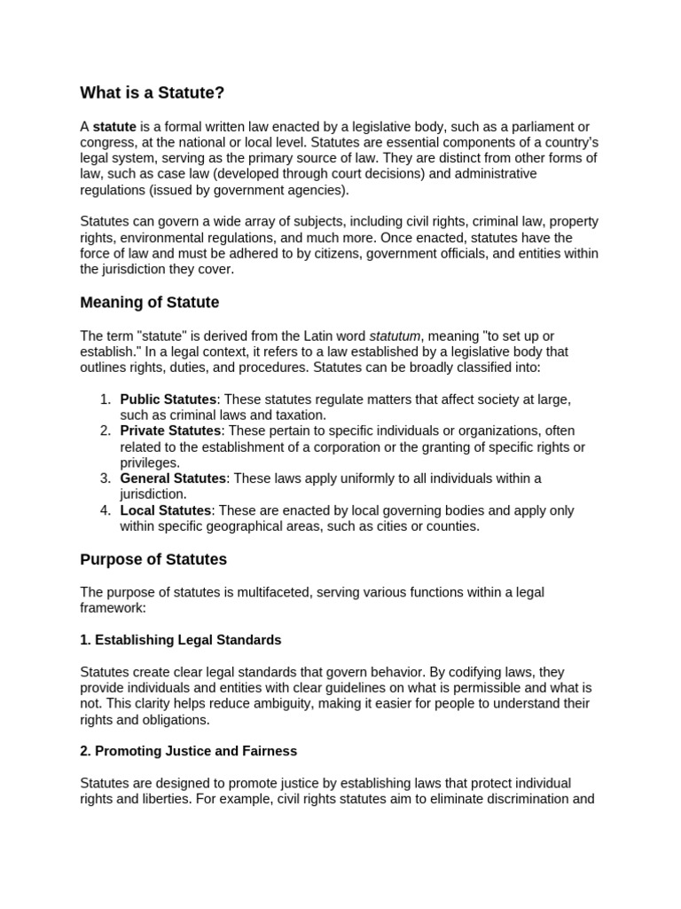 What is a Statute | PDF