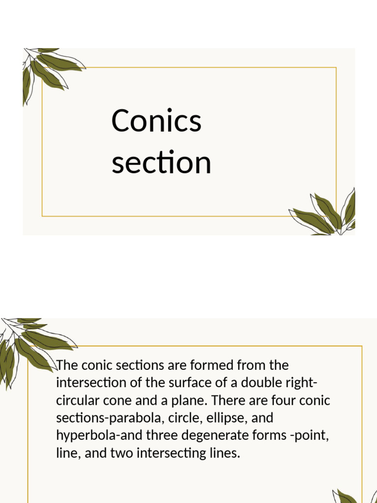 Conic Section | PDF