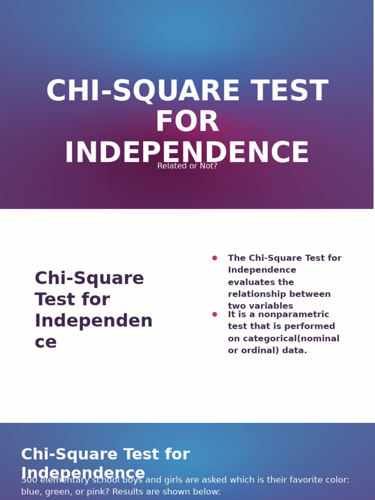 Chi-Square Test For Independence | PDF