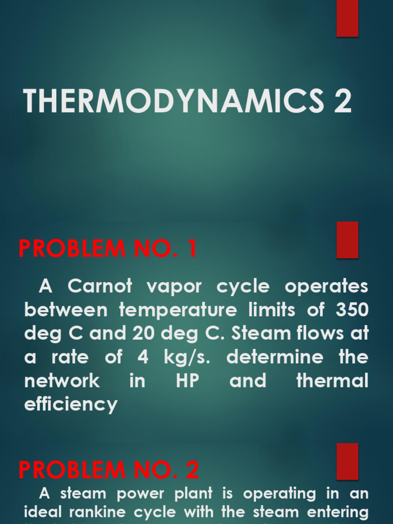 Thermodynamics 2 Tutorial | PDF