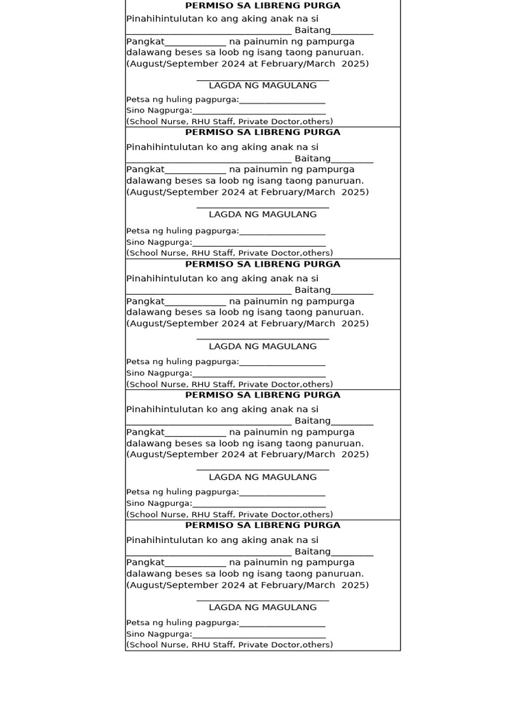 Permit Deworming 2 | PDF