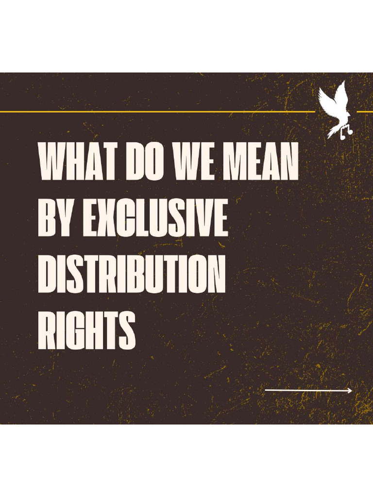 What Do We Mean by Exclusive Distribution Rights | PDF