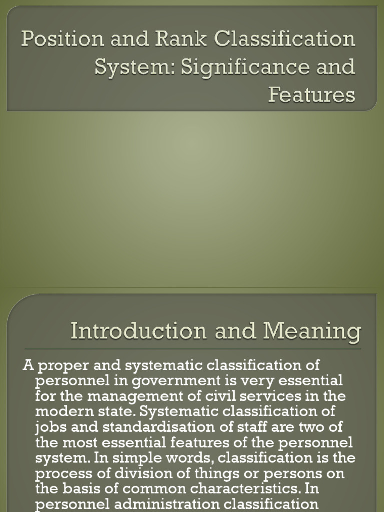 Unit 2 Position and Rank Classification | PDF