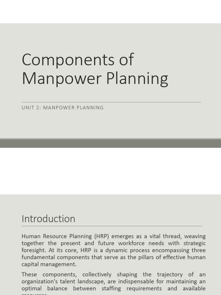 Key Components of Manpower Planning | PDF | Human Resource Management ...
