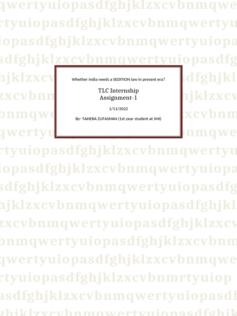 TLC Internship Assignment-1 | PDF