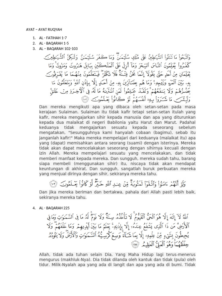Ayat Ayat Ruqyah | PDF