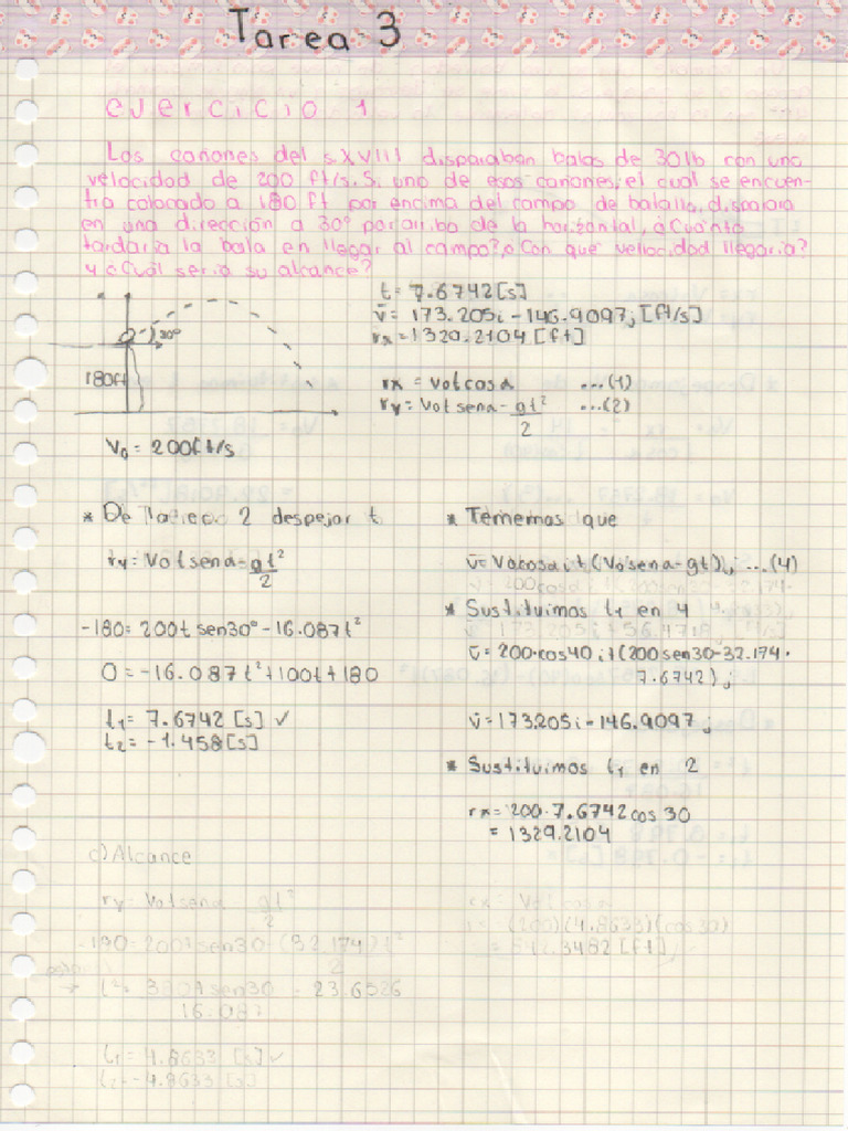 Tarea 3 Cinematica y Dinámica | PDF