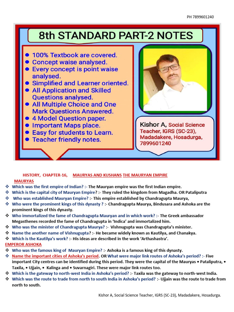 8th Standard Part-2 Notes Kishor | PDF