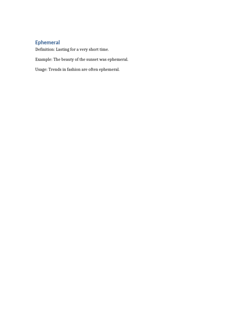 Ephemeral | PDF