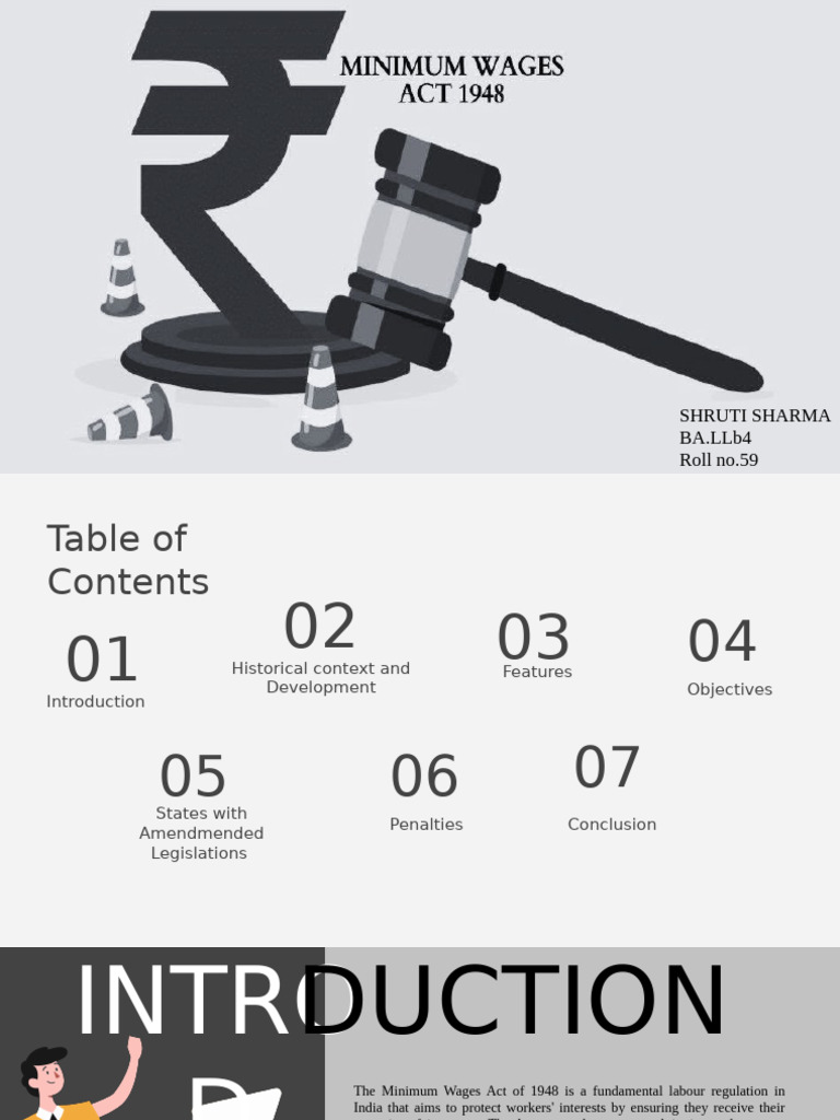 Minimum Wage Act, 1948 | PDF