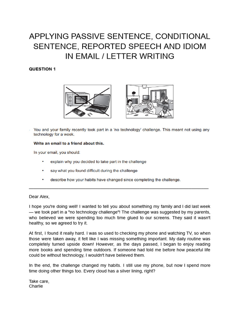 Applying Passive Sentence, Reported Sentence and Conditional Sentence in Writing | PDF