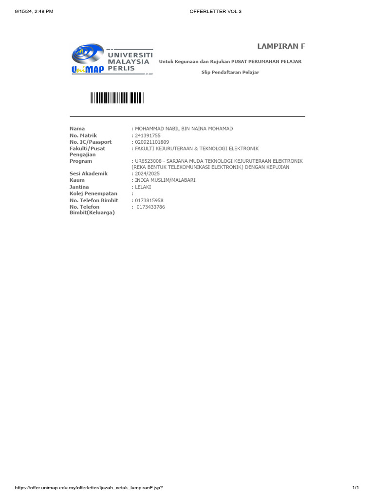 Lampiran F Perumahan Pelajar | PDF