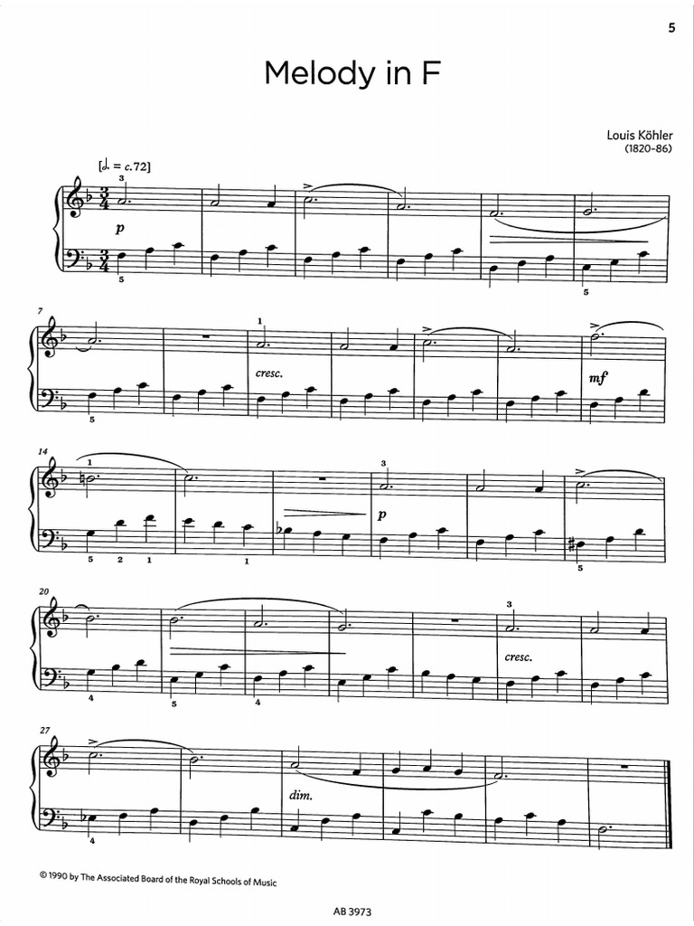 Grade 1 - Melody In F | PDF