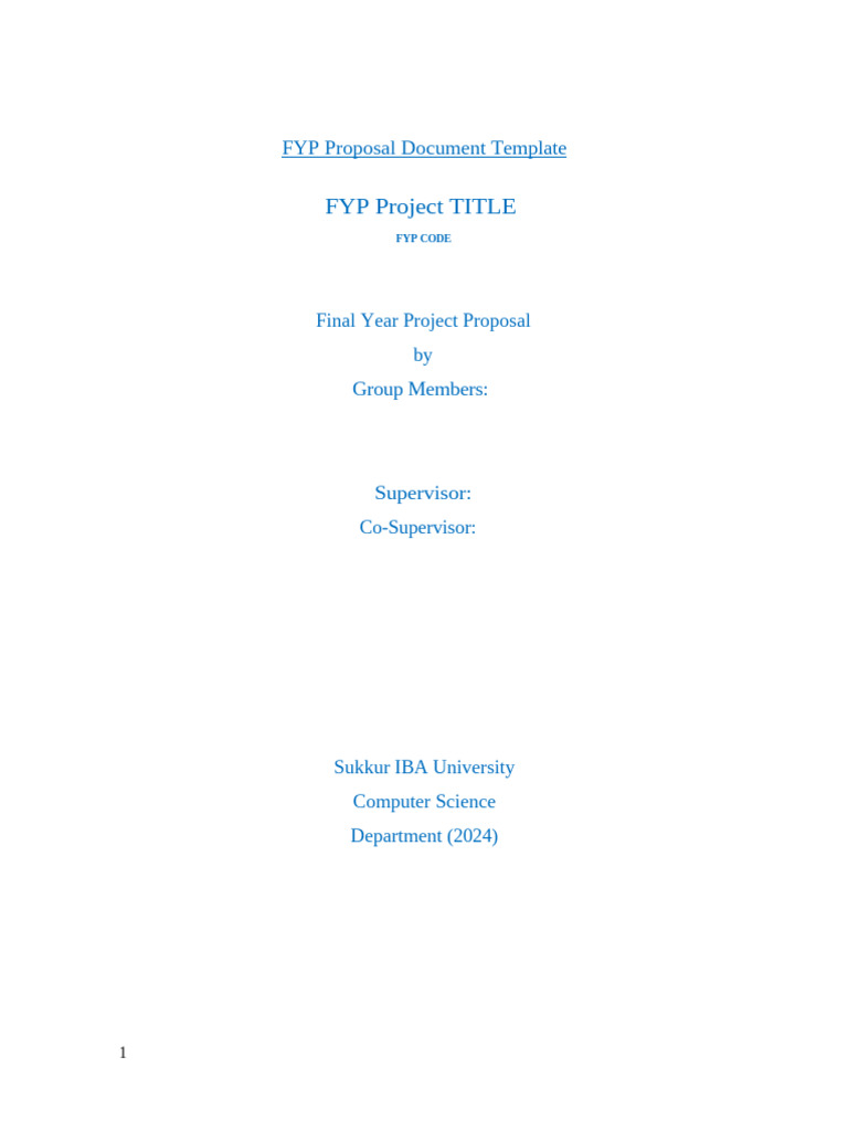 FYP Proposal Template | PDF