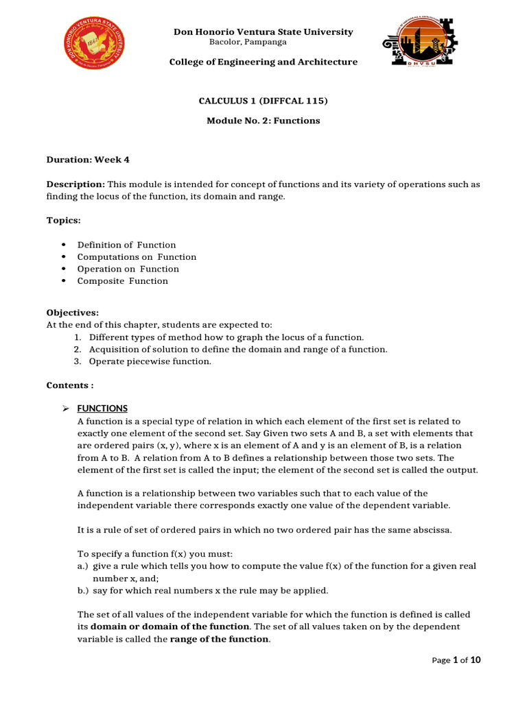 02.DIFFCAL 115 Module No. 02 Functions - REV01 1 | PDF