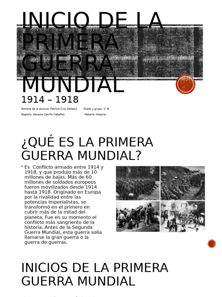 Inicio de La Primera Guerra Mundial | PDF