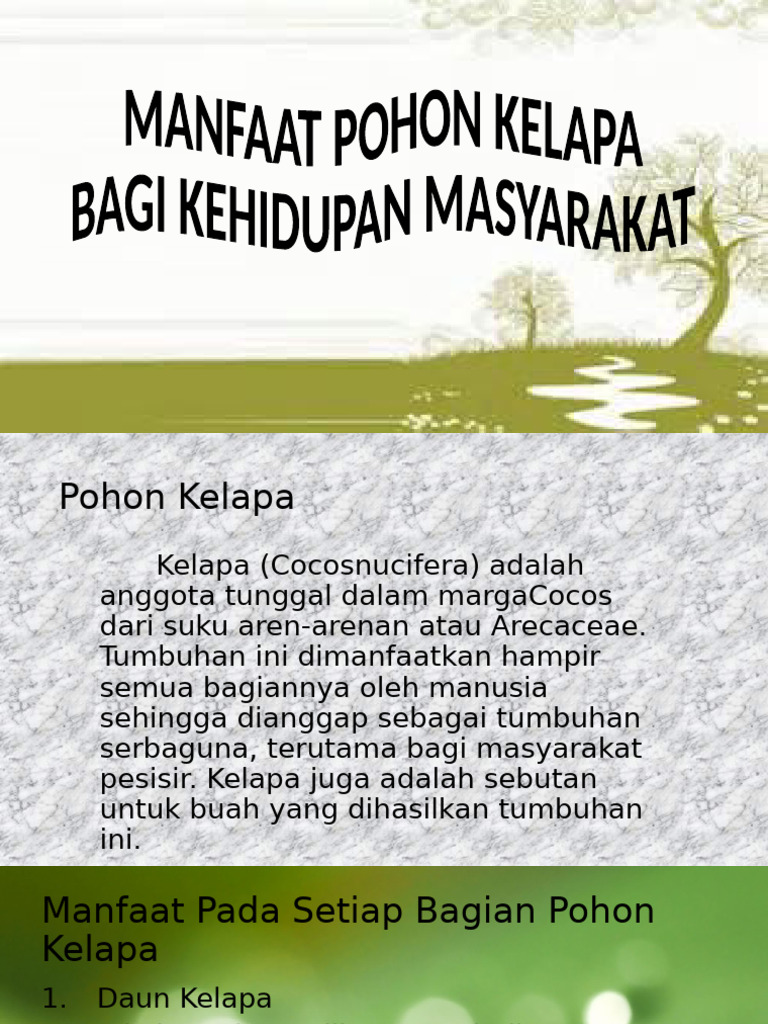 Manfaat Pohon Kelapa | PDF Manfaat Pohon Kelapa | PDF