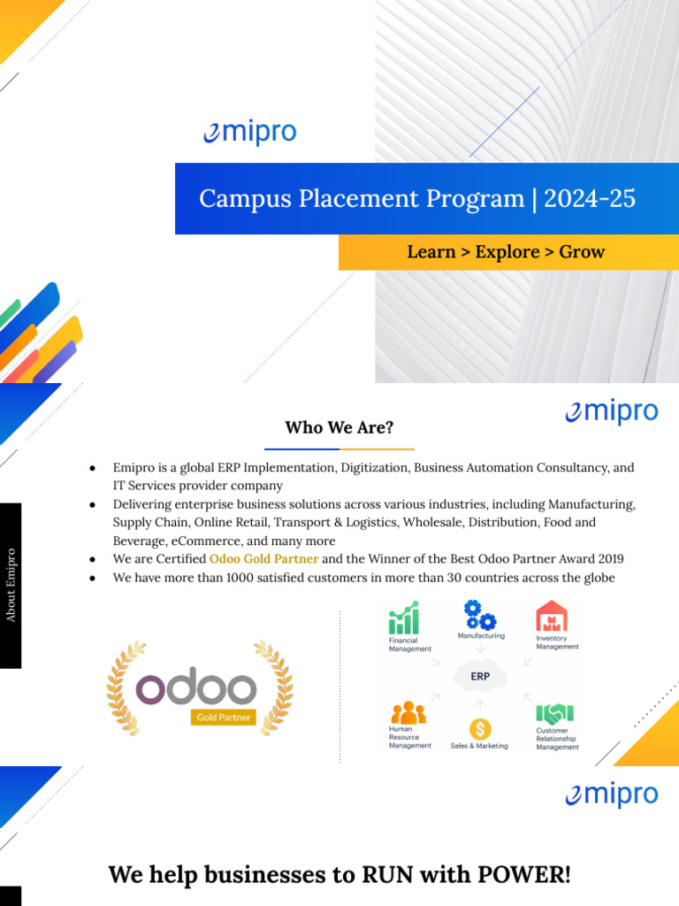 Campus Placement 2024-25 - Emipro - MBA, M.com and B.E Mech | PDF ...