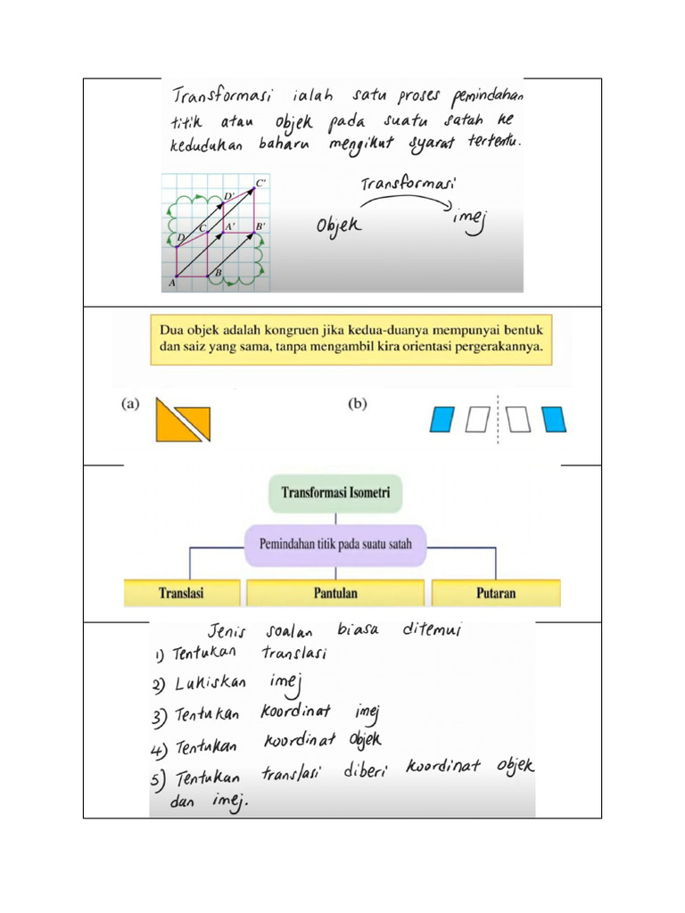 BAB 11 Transformasi Isometri (TING2) | PDF