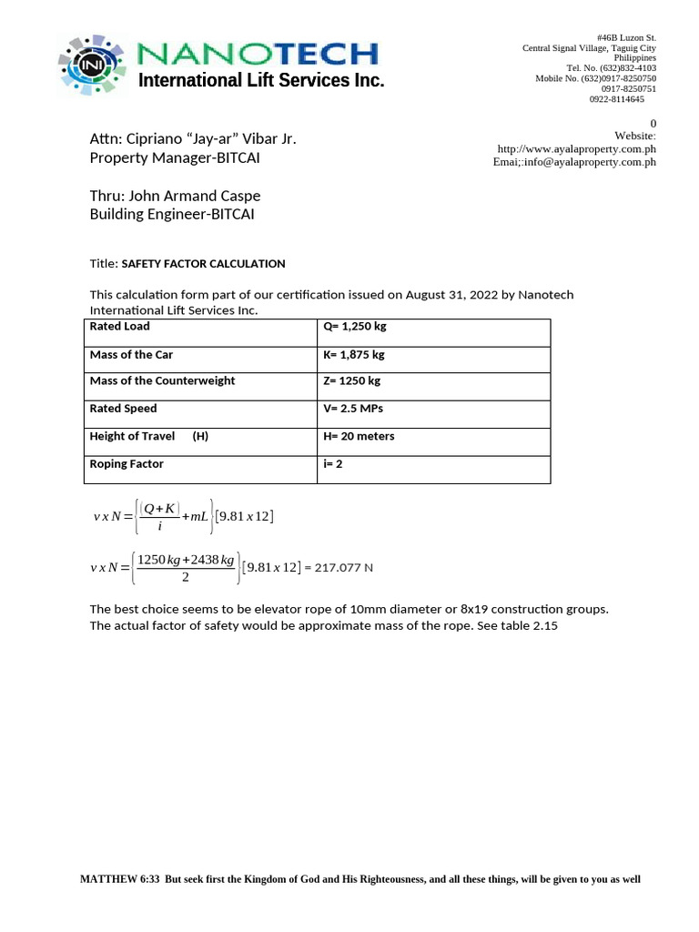 Safety Factor Calculation | PDF
