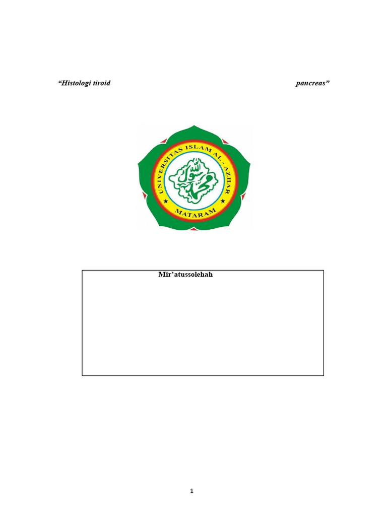 Laprak Histo Blok Endrokrin Dan Metabolisme - Mir'atussolehah | PDF