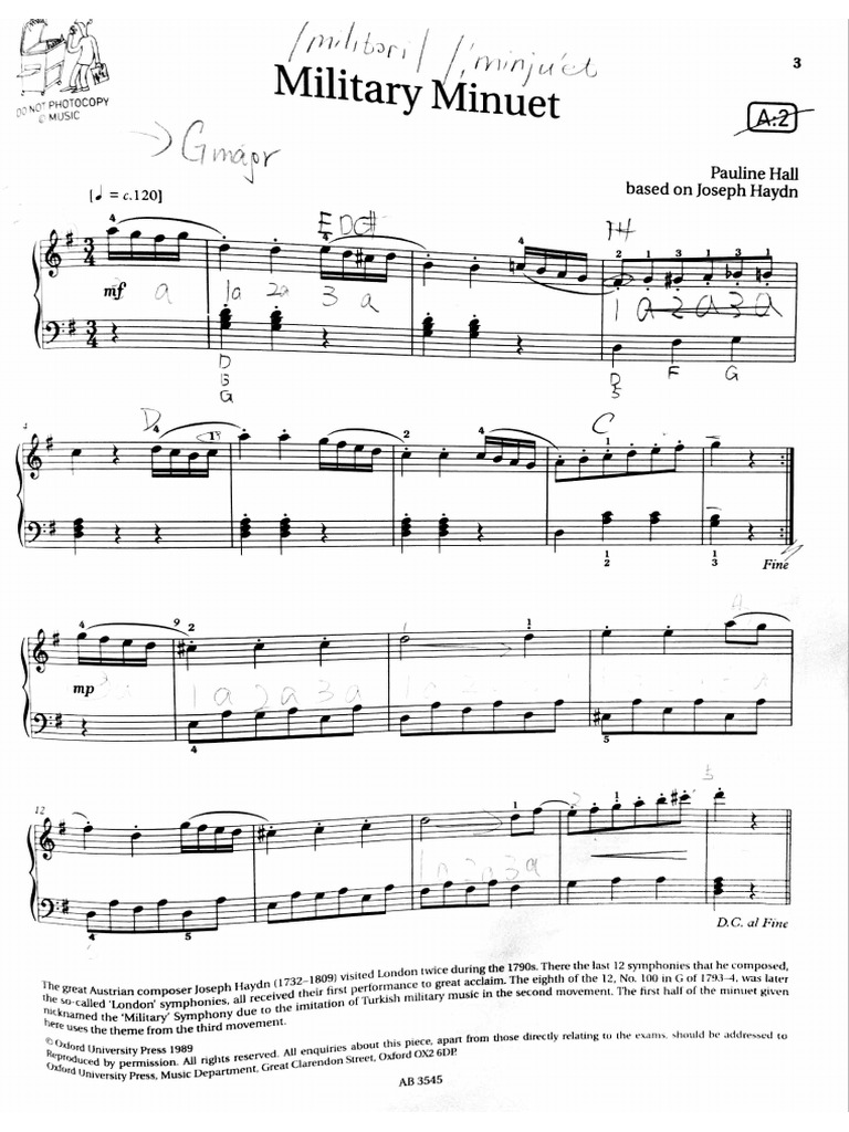 Grade 2 Military Minuet (2011-2012) | PDF