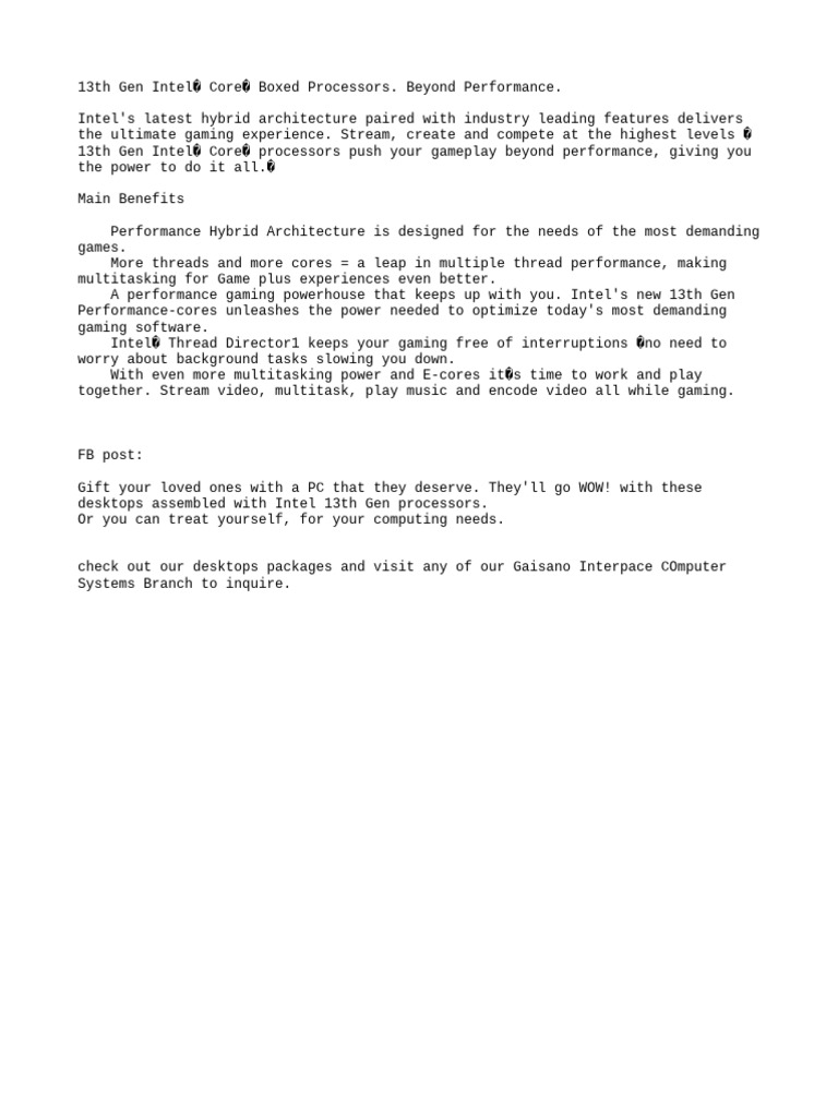 13th Gen Caption | PDF