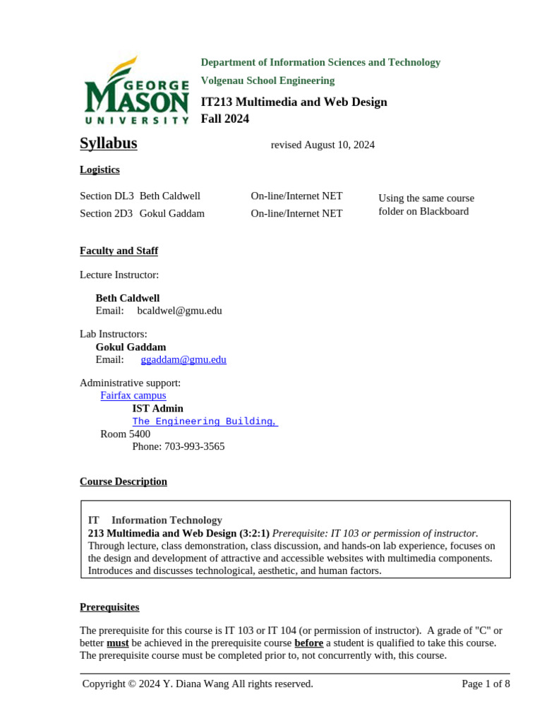 Fall Syl Lab Us Caldwell 2024 | PDF