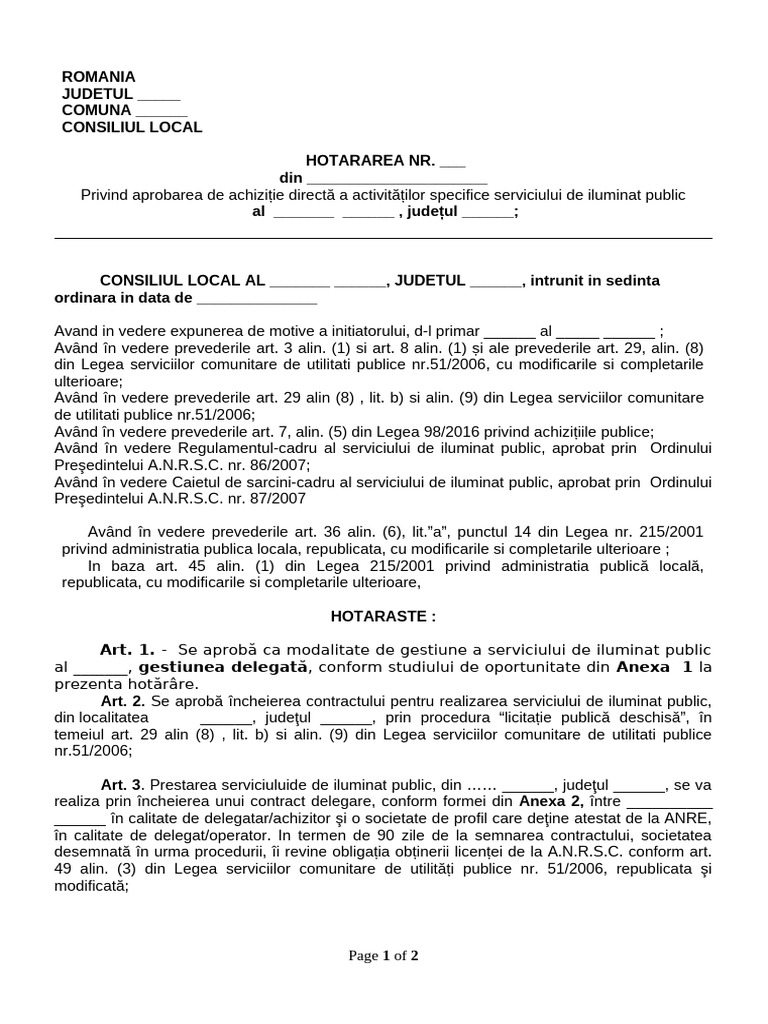 Model HCL Delegare Gestiune - Licitatie - Cu Rof - Cs | PDF