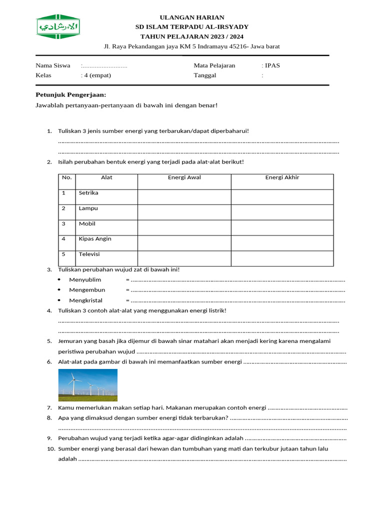 ULANGAN HARIAN Bab 2 Ipass | PDF