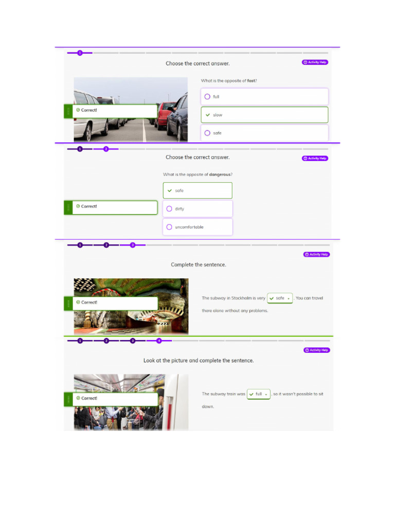 Vocabulary Transportation Adjectives 2 | PDF