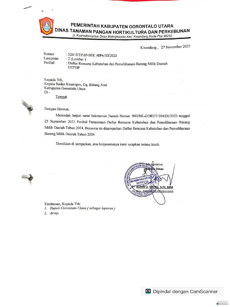 2c. Contoh Surat Permohonan RKBMD | PDF