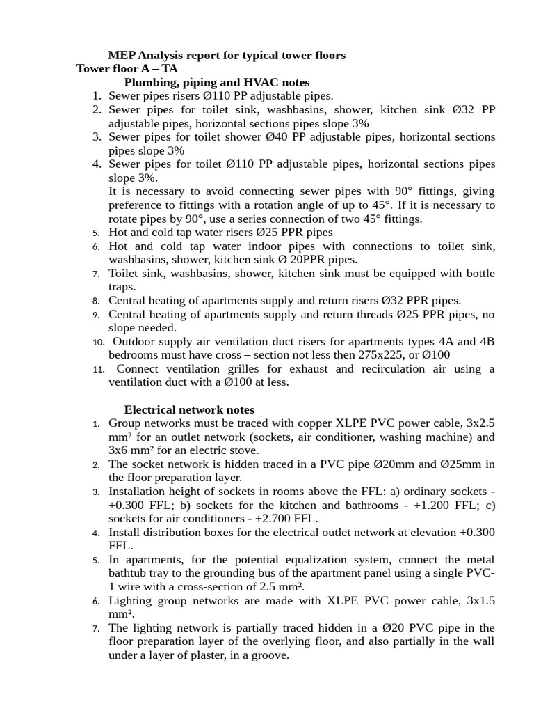 MEP Analysis Report | PDF