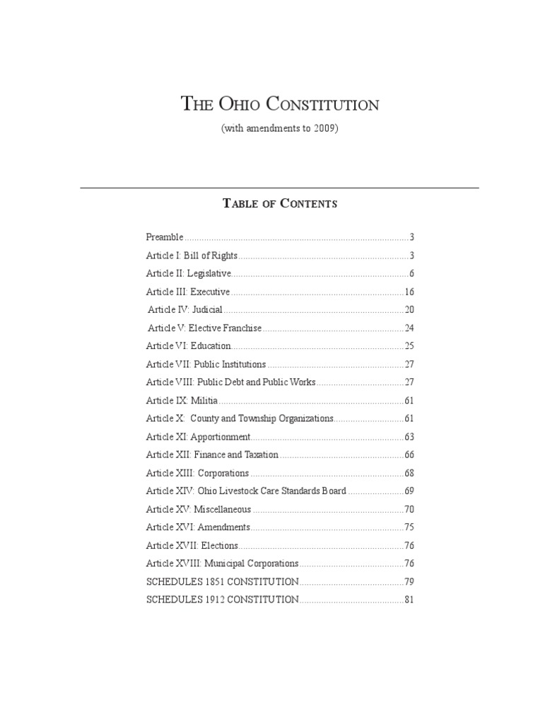 Ohio Constitution | PDF | Initiative | United States Constitution