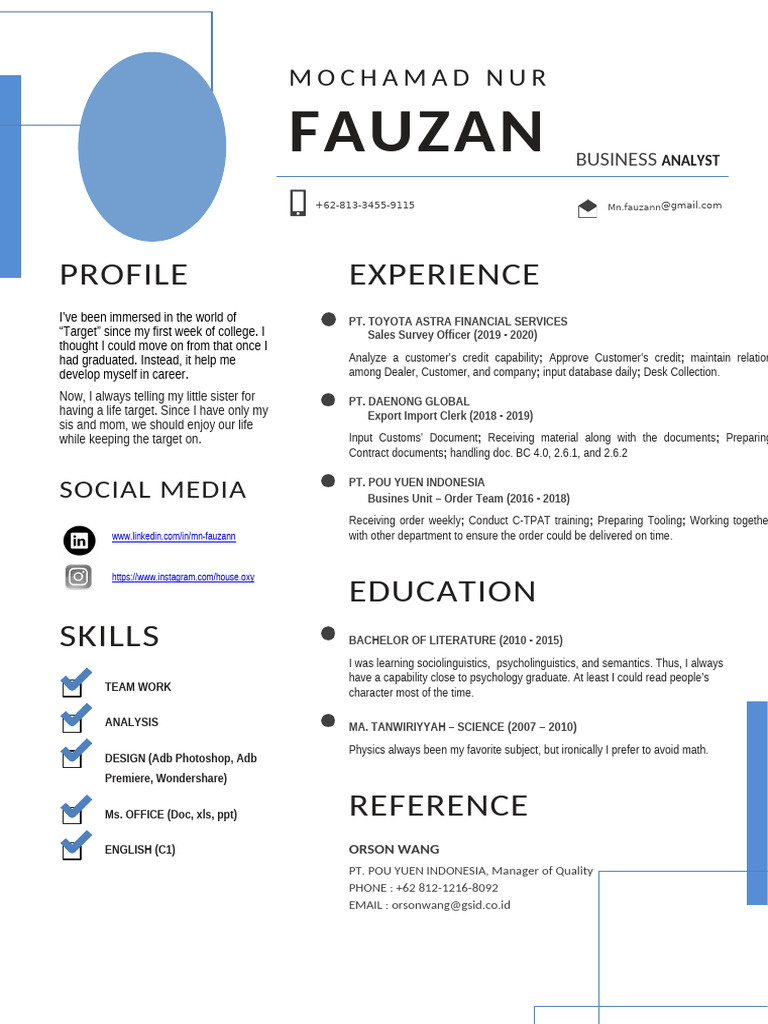 Resume Mochamad Nur Fauzan | PDF