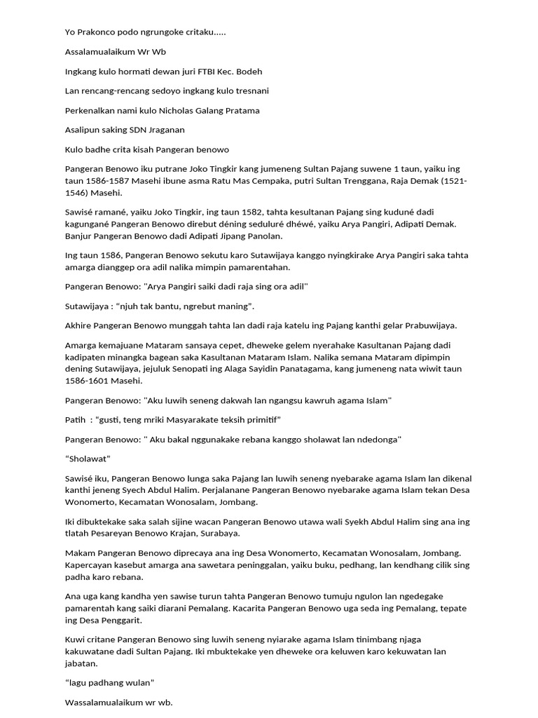 Naskah Mendongeng Putra | PDF