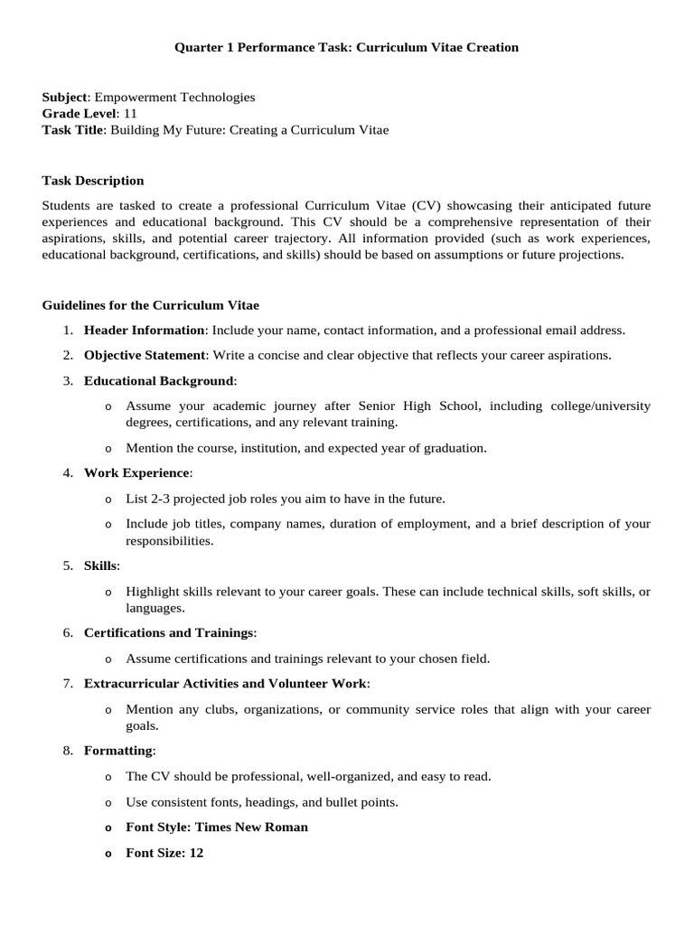 Performance Task E Tech | PDF