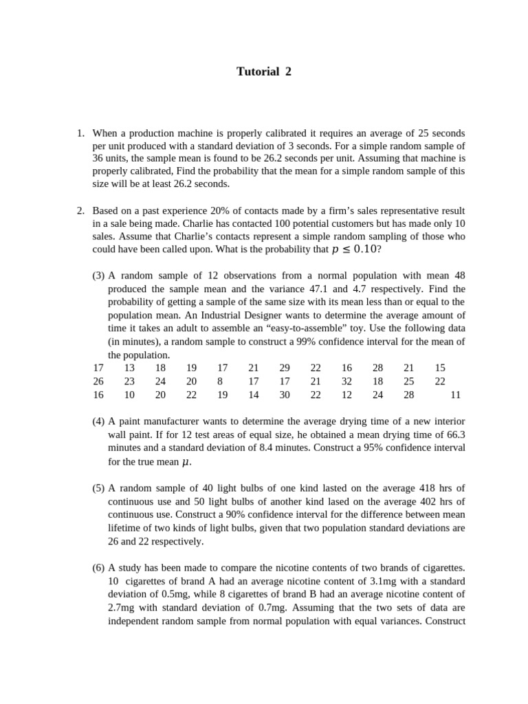 Applies Stat Tutorial 2 | PDF