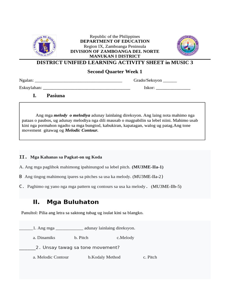 Las Music 3 Q2 WK1 | PDF