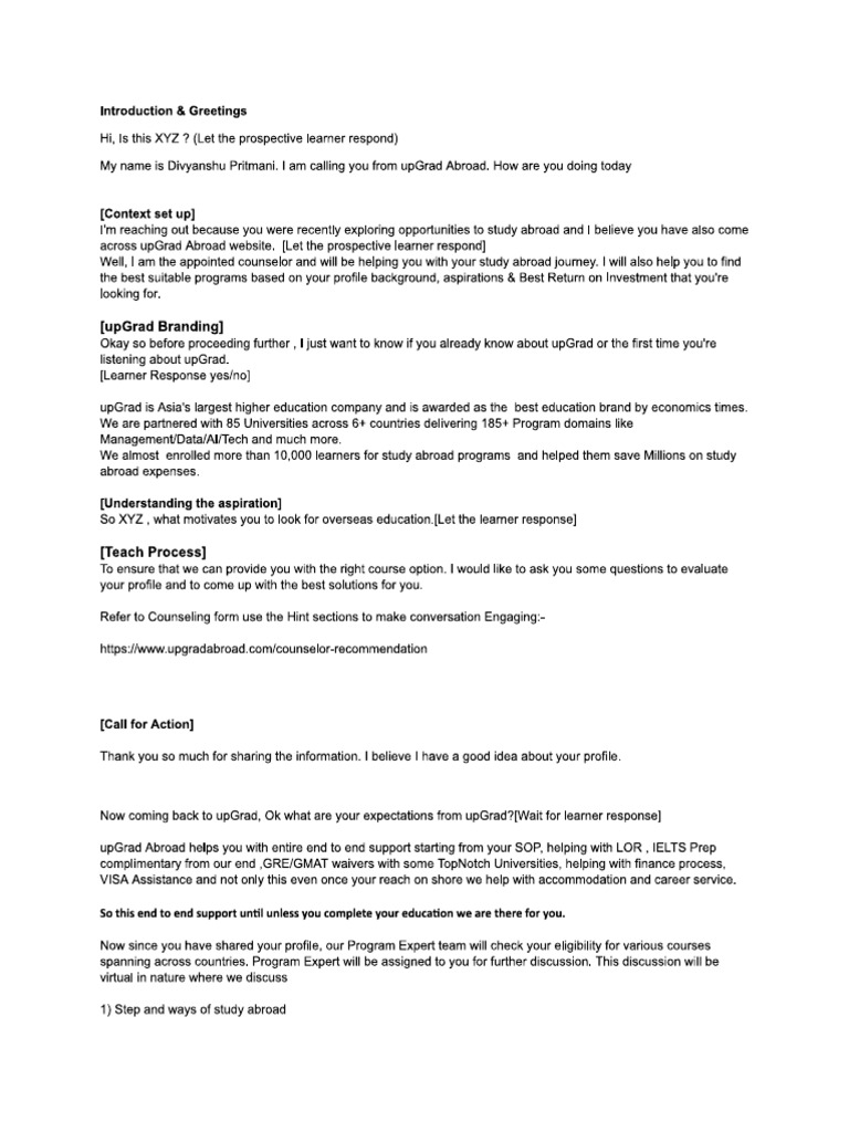 Mock Call Pitch | PDF Mock Call Pitch | PDF