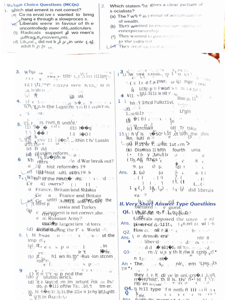 Very Short Questions | PDF