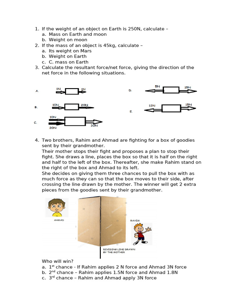 G6 - Forces, Solar System - Wksheet Feb 2021 | PDF