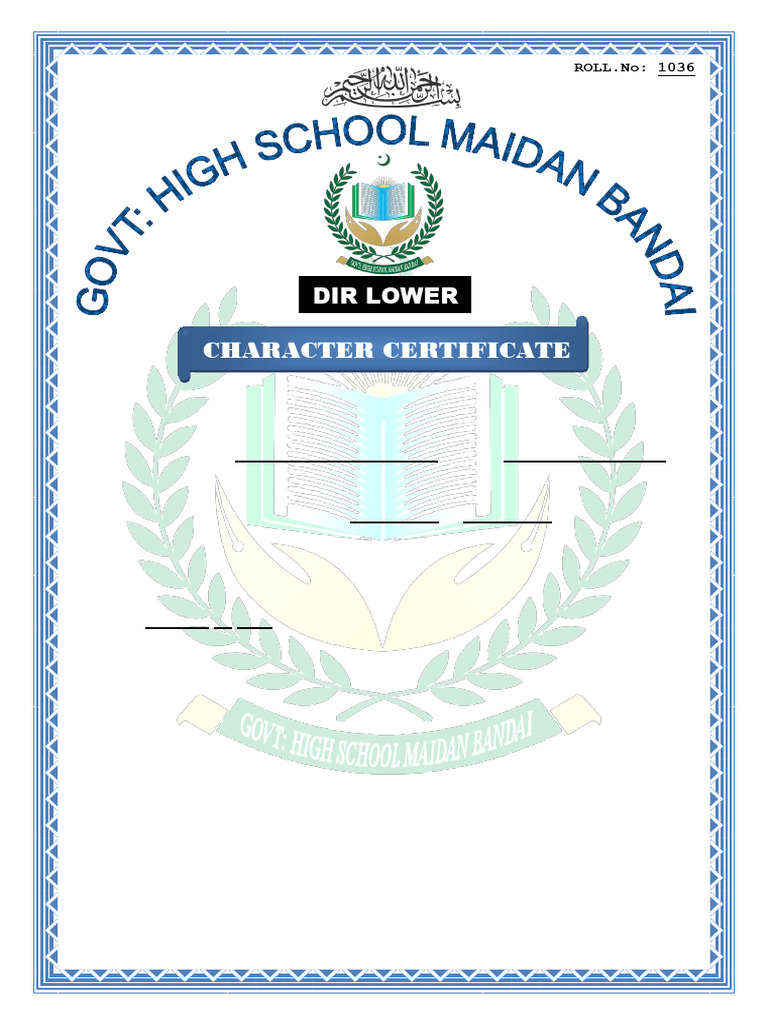Character Certificate | PDF