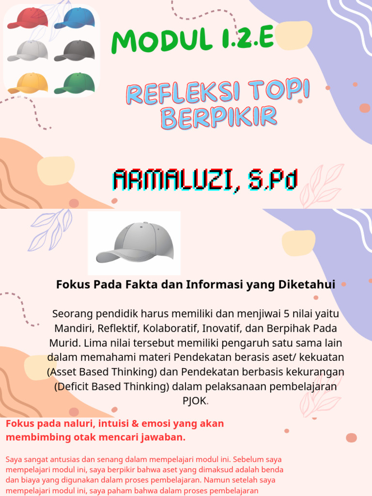Refleksi Topi Berpikir Modul 1.2.e | PDF