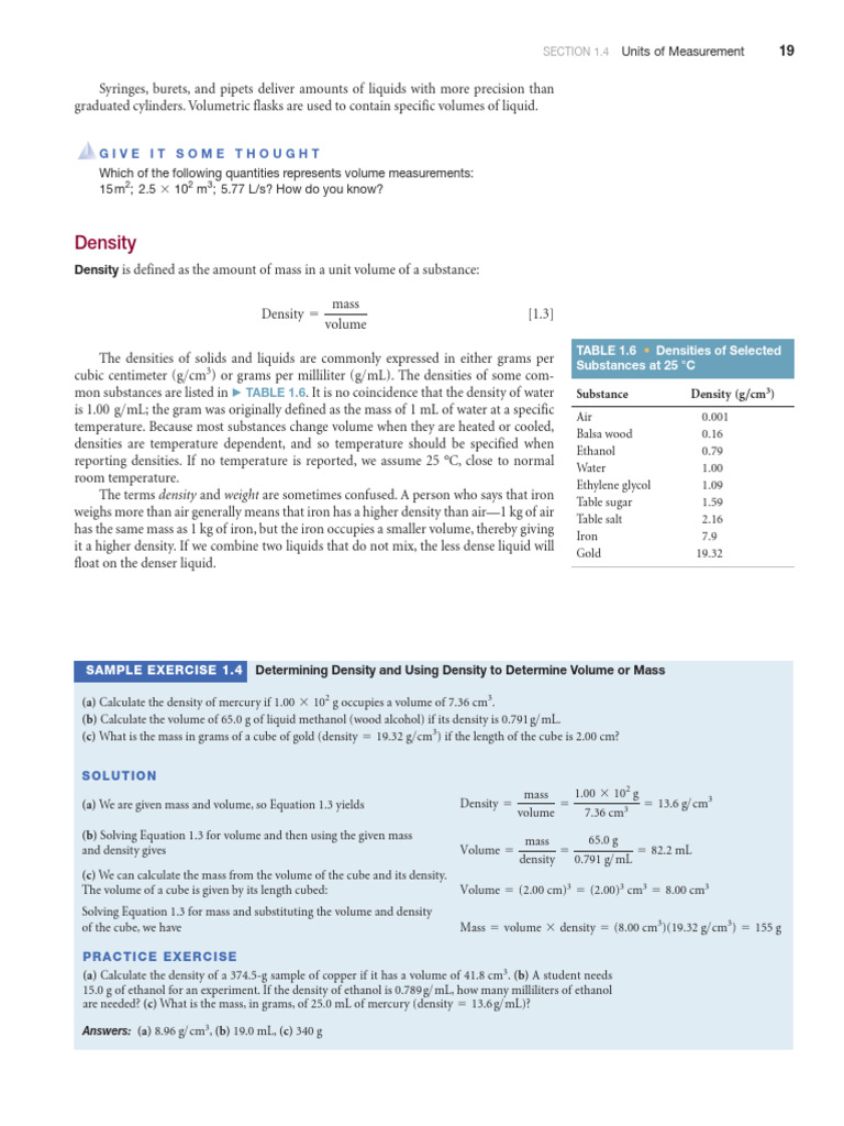Density Calculations | PDF