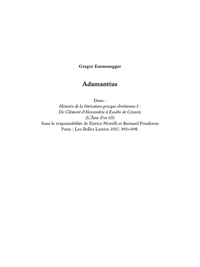 Adamantius | PDF
