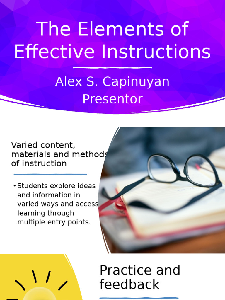 The Elements of Effective Instructions | PDF