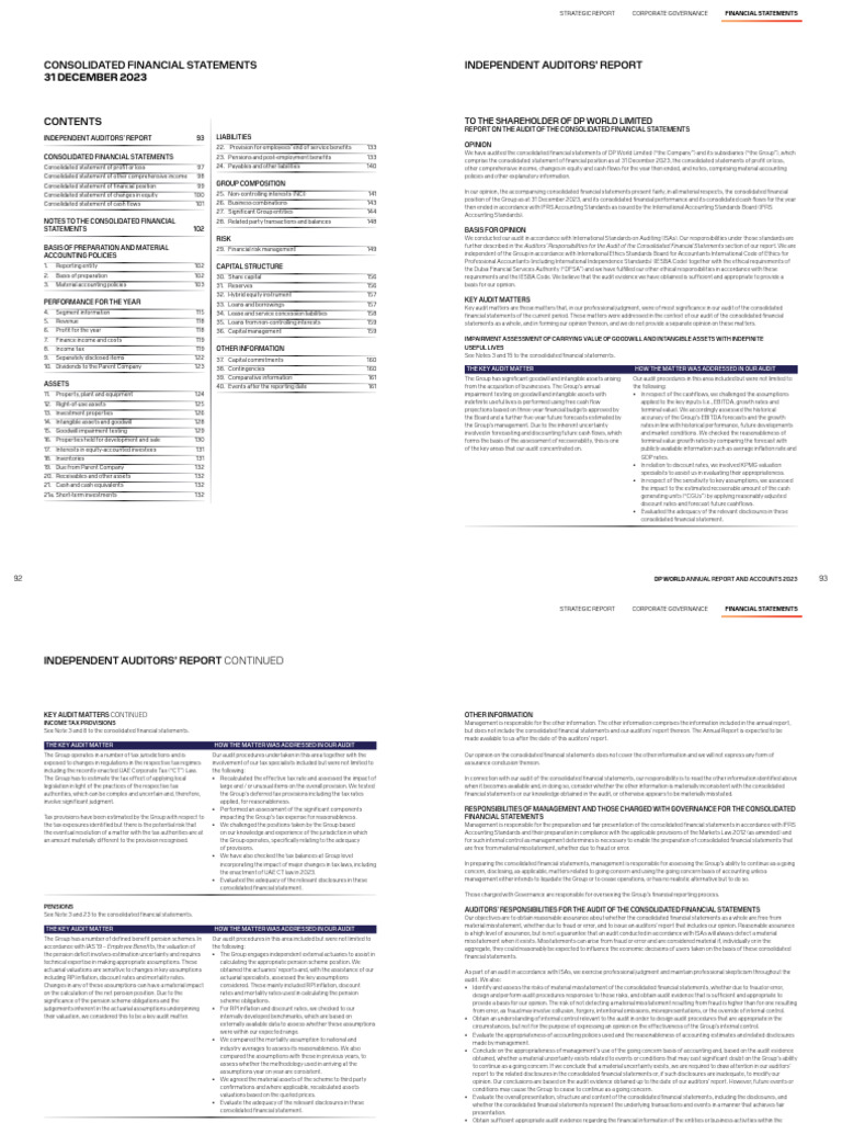 DP World AR 2023_Financial Report | PDF